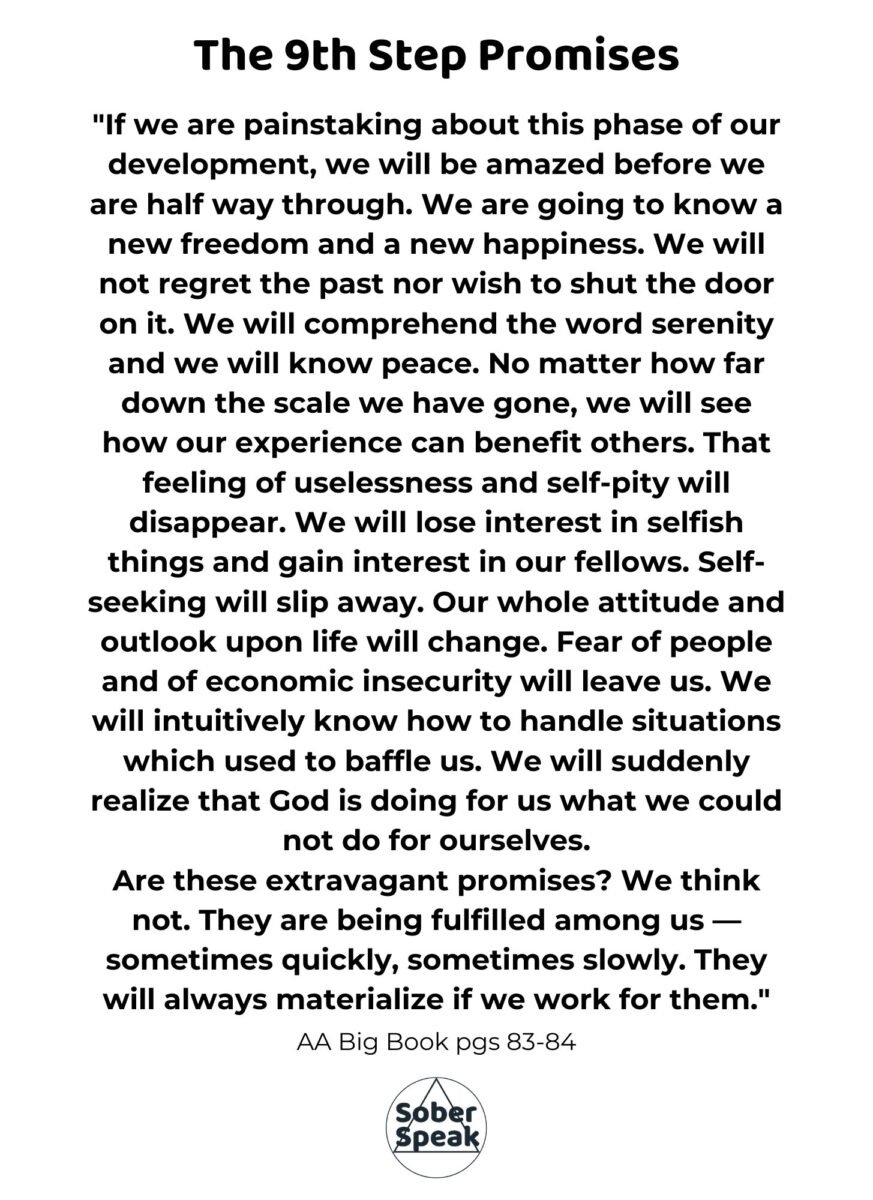 AA Promises Printable PDF (Alcoholics Anonymous) | Sober Speak