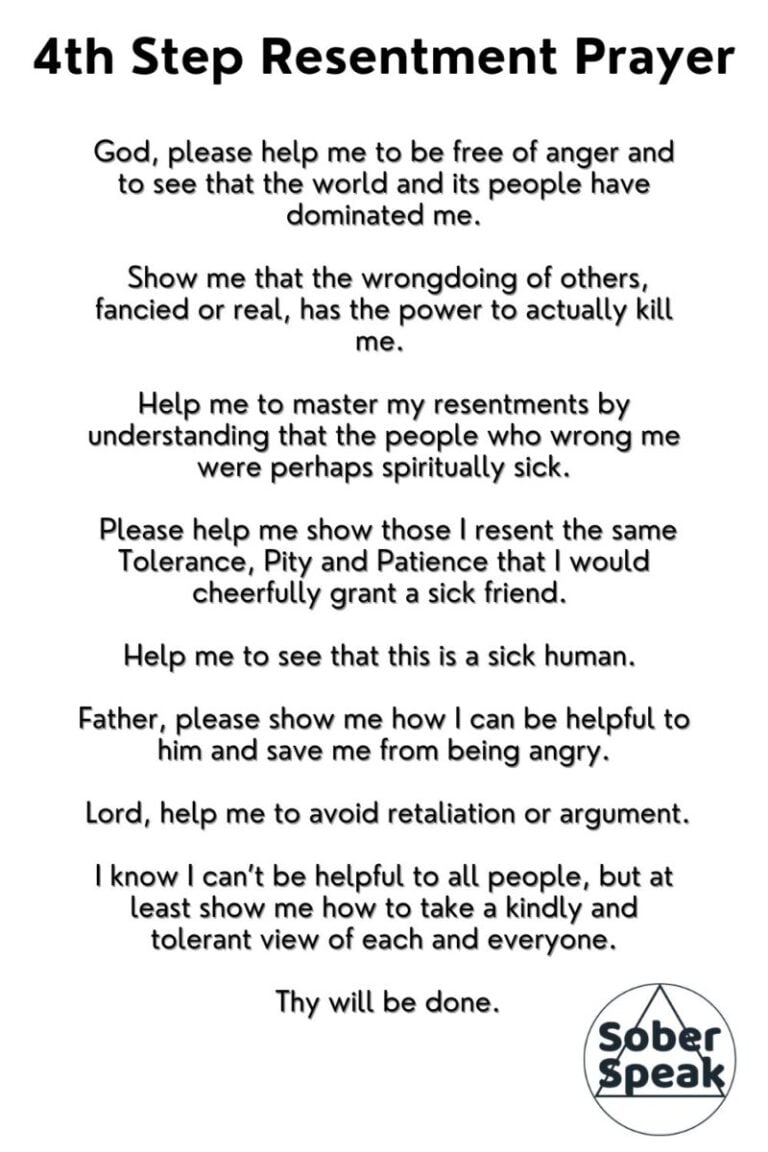 The AA Resentment Prayer - the Path to Emotional Freedom | Sober Speak
